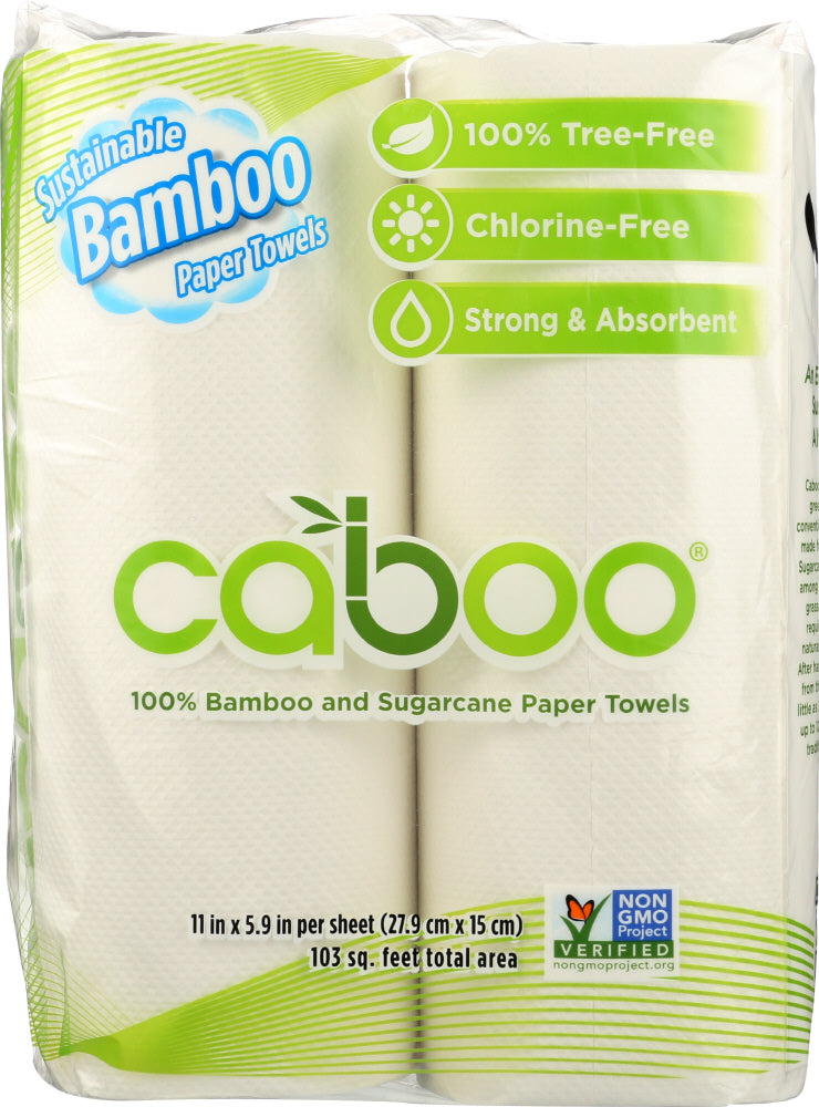 CABOO: 2-Ply Paper Towels 115 Sheets, 2 Rolls – Plasternatives Household